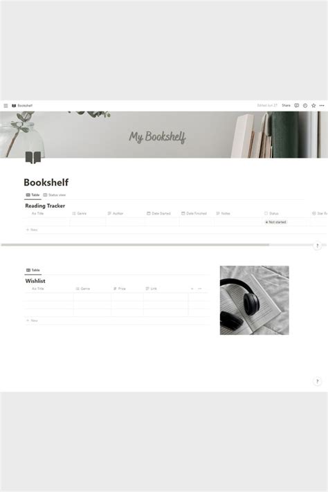 Free Notion Bookshelf Template Reading Tracker