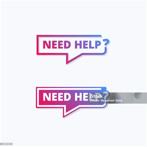 need help help label tags set stock illustration download image now