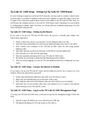 Complete Guide To Setting Up Tp Link Ac Router Course Hero