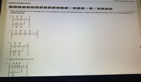 Solved Given That Pushbuttons A And Care No Normally Open
