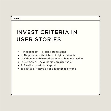 Invest Criteria In User Stories Dera Hafiyyan