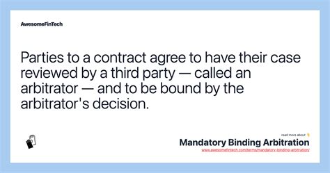 Mandatory Binding Arbitration Awesomefintech Blog