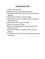 4 2 13 Life Of Pi Section 1 Quiz Docx Pdf Life Of Pi Section 1 Quiz 1 What Is Pi S Full Name