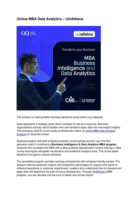 Ppt Online Mba Data Analytics Uniathena Powerpoint Presentation