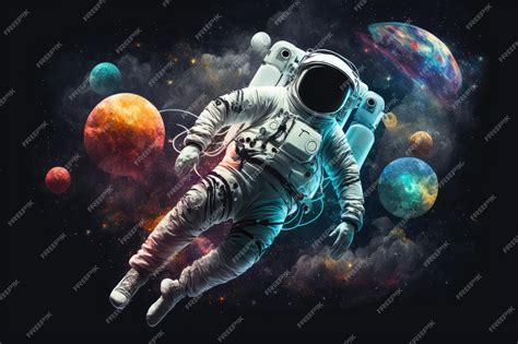 Premium Ai Image Artistic Astronaut Floating In The Vast Expanse Of