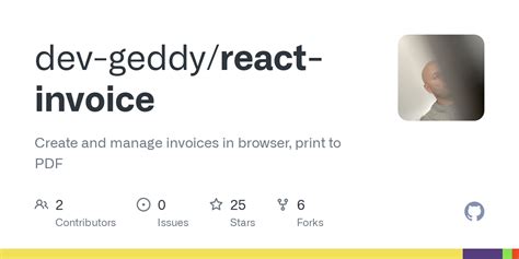 GitHub Dev Geddy React Invoice Create And Manage Invoices In Browser Print To PDF
