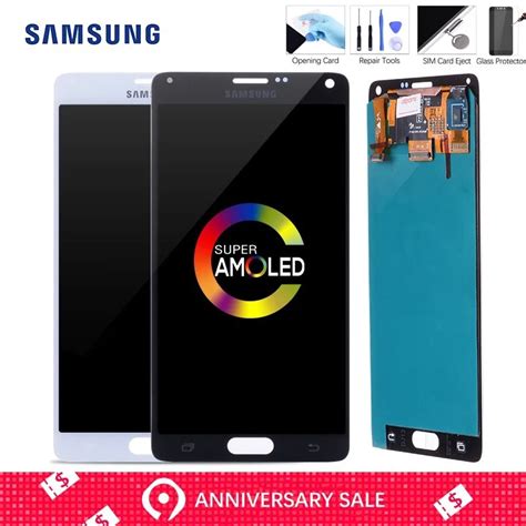 AMOLED Original Display For SAMSUNG Galaxy Note 4 LCD Touch Screen for ...