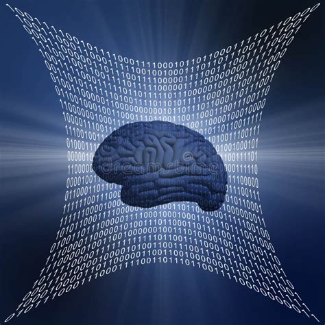 Human Brain Symbolic On Ai Artificial Intelligence Background With Blue