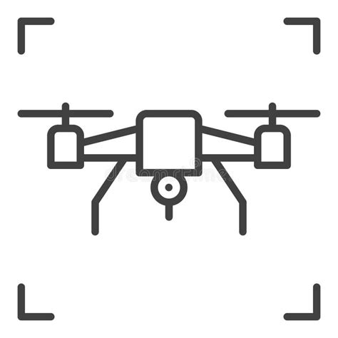 Quadcopter Or Drone Vector Concept Line Icon Front View Stock Illustration Illustration Of
