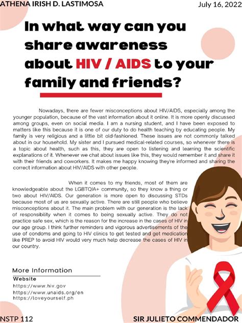 Nstp 111 Ways To Share Awareness About Hiv Aids Pdf