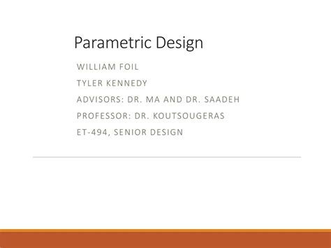 PPT Parametric Design PowerPoint Presentation Free Download ID 8865447