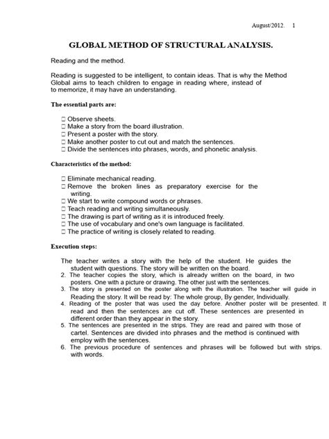 Global Structural Analysis Method Pdf Literacy Word