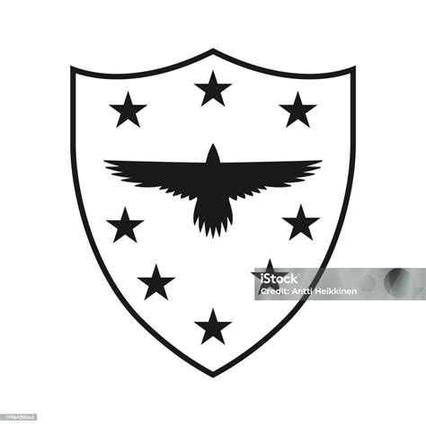 방패와 독수리 아이콘입니다 까마귀와 별의 문장 상징입니다 문장 로고 기호입니다 벡터 일러스트 이미지입니다 0명에 대한 스톡 벡터 아트 및 기타 이미지 Istock