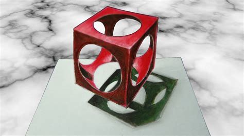 HOW TO DRAW D HOLEY CUBE Drawing Trick Art Illusion YouTube