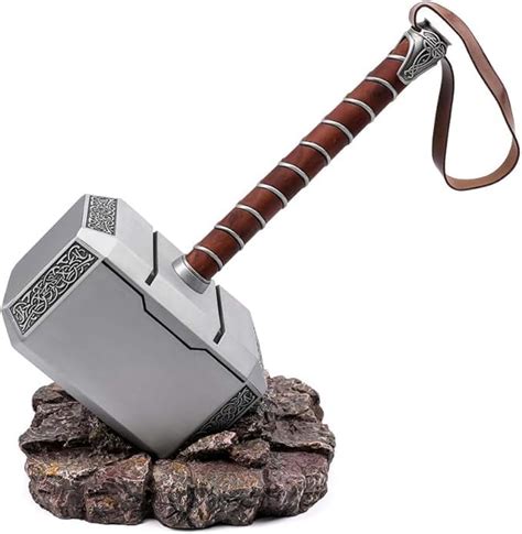 Thor Mjolnir Hammer 1 1 Replica Cosplay Prop Toy Metal With Standing Base Halloween Cosplay