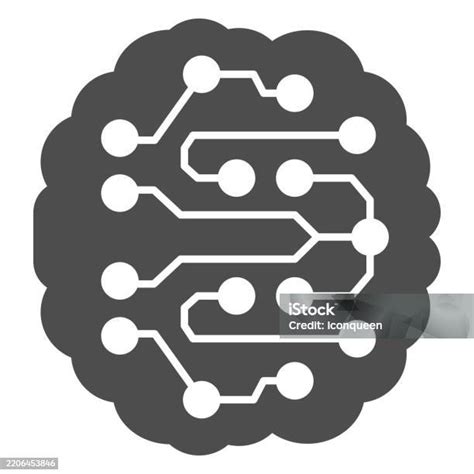 Neural Net Cloud Solid Icon Neural Network Concept Vector Graphics Artificial Intelligence Brain