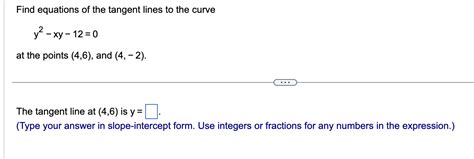 Solved Find Equations Of The Tangent Lines To The Chegg Com