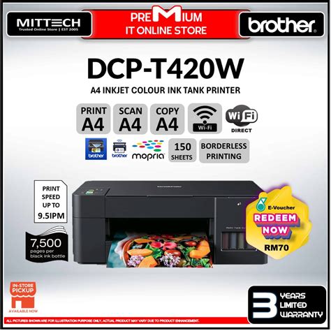 Brother Colour Inkjet Ink Tank Printer A In DCP T W AirPrint Not Support Wired