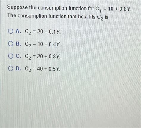 Solved Suppose The Consumption Function For C Y The Chegg