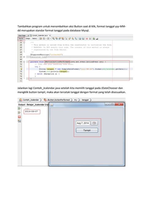Menjaga Validasi Tanggal Dengan Jcalendar Pada Java Pdf