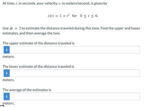 Solved At Time T In Seconds Your Velocity V In Chegg Com