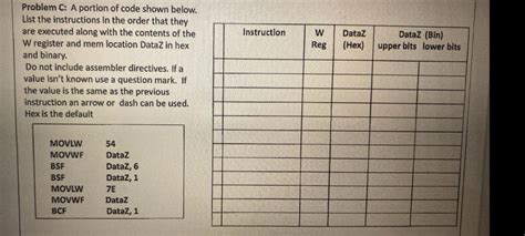 Solved Problem C A Portion Of Code Shown Below List The