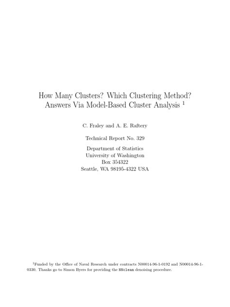 pdf how many clusters which clustering method answers via model