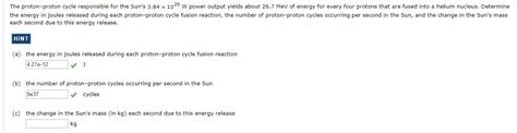Solved The Proton Proton Cycle Responsible For The Suns