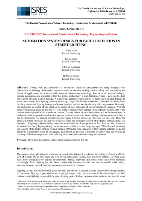 Pdf Automation System Design For Fault Detection In Street Lighting