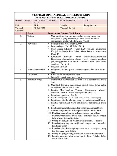 Sop Ppdb Pdf
