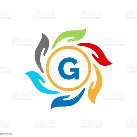건강 관리 약국 편지 G 자선 손에 의료 로고 디자인 손 관리 G 편지 벡터 템플릿재단 로고 타입 Charitable