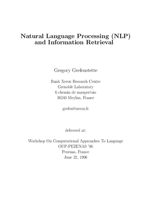 pdf natural language processing nlp and information retrieval