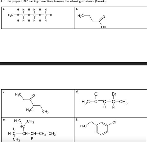 Solved 2 Use Proper IUPAC Naming Conventions To Name The Chegg Com