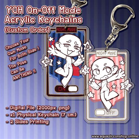 Ych On Off Mode Acrylic Keychains Choose Your Own Poses Custom