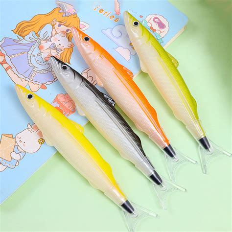 Creative ตลกเค ็ มปลารูปร ่ างปากกาลูกลื ่ นนักเรียนโรงเรียนอุปกรณ ์ เครื ่ องเขียน Wj588