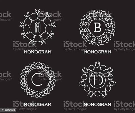 모노그램 디자인 템플릿 세트입니다 편지 벡터 일러스트 프리미엄 우아한 품질입니다 컬렉션 팩 0명에 대한 스톡 벡터 아트 및 기타 이미지 Istock