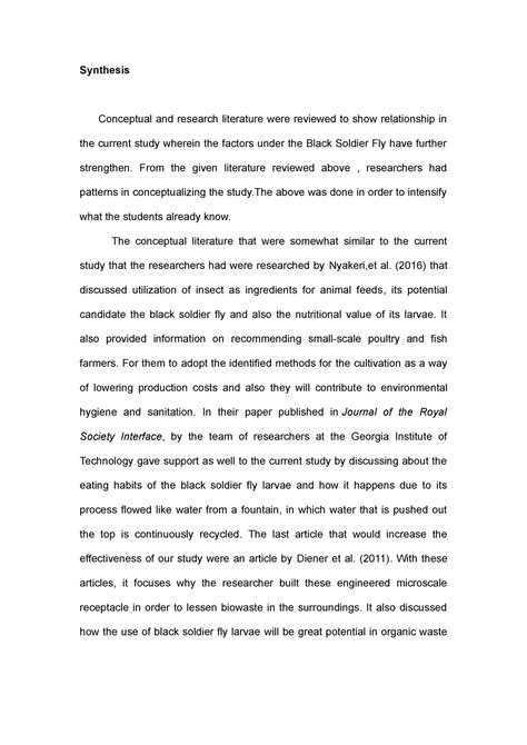 Synthesis Synthesis Conceptual And Research Literature Were Reviewed To Show Relationship In