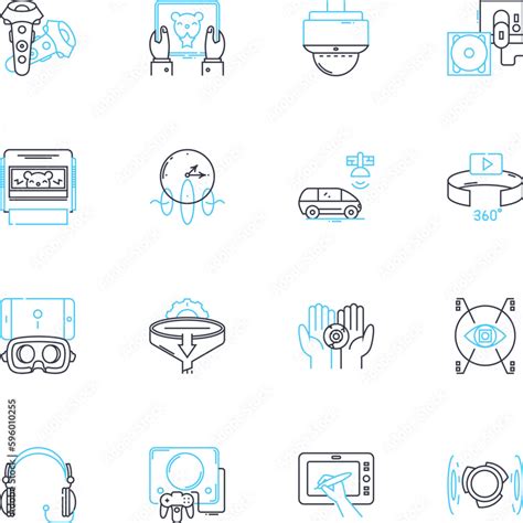 Artificial Analytics Linear Icons Set Machine Data Predictive Insights Automation Learning