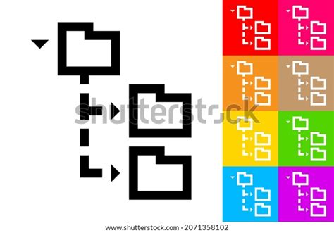 Subfolder Folder Files Line Icon Different Stock Vector Royalty Free