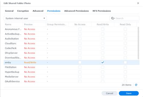 Access Denied On Shared Folder Used In Libary Synology Emby Community