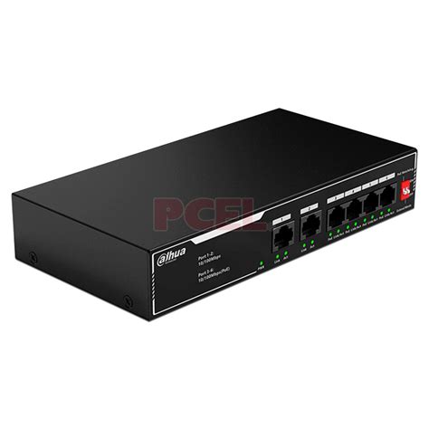 Switch Dahua Poe 6 Puertos 10100 Ideal Para Instalaciones De