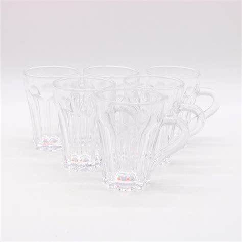 Tea Cup Glassware 6pc Set 145ml Design 2 Albazaar Market