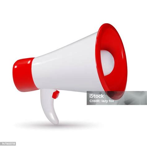 현실적인 확성기 3d 아이콘입니다 벡터 그림 휴대용 마이크에 대한 스톡 벡터 아트 및 기타 이미지 휴대용 마이크 흰색