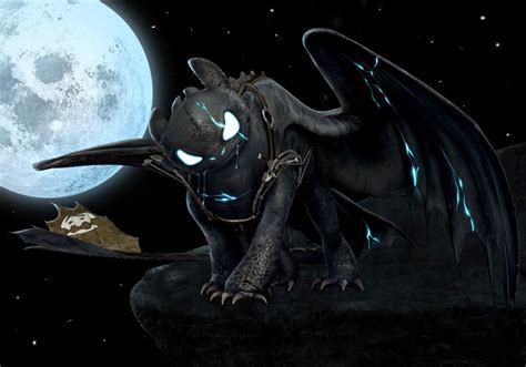 Toothless Ohnezahn Scary Dragon With Glowing Eyes