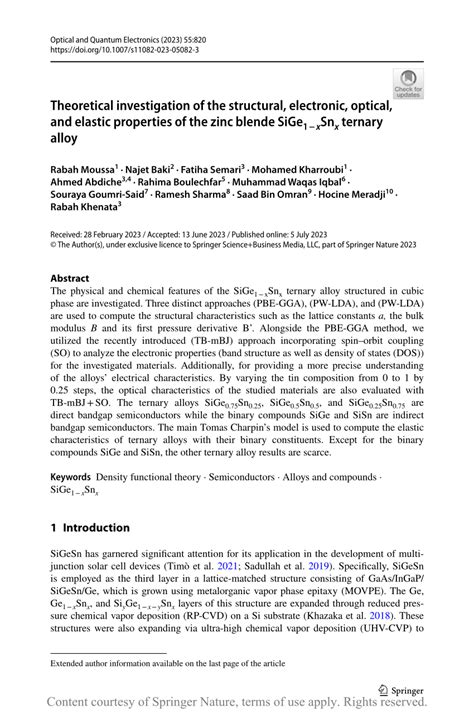 Theoretical Investigation Of The Structural Electronic Optical And Elastic Properties Of The