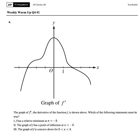 Solved Ap Collegeboard Ap Calculus Ab Test Booklet Weekly