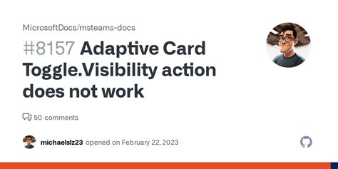 Adaptive Card Togglevisibility Action Does Not Work · Issue 8157