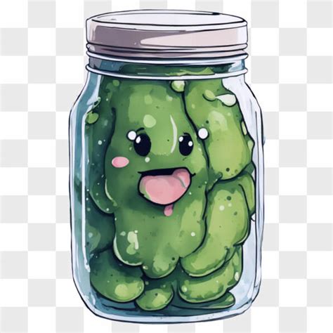 Download Cute Pickle Character In Jar Cartoons Online Creative Fabrica
