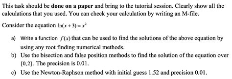 Solved This Task Should Be Done On A Paper And Bring To The Chegg