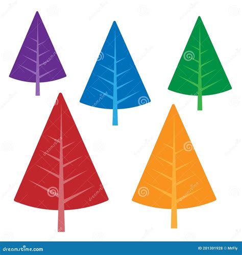 Colourful Flat Trees Isolated Vector Illustration Stock Vector Illustration Of Background